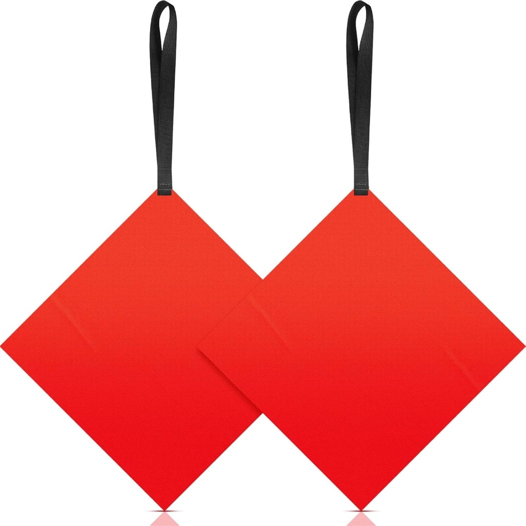 2Pcs Kayak Warning Flags Canoes Warning Flags with Webbing Kayak Safety ...