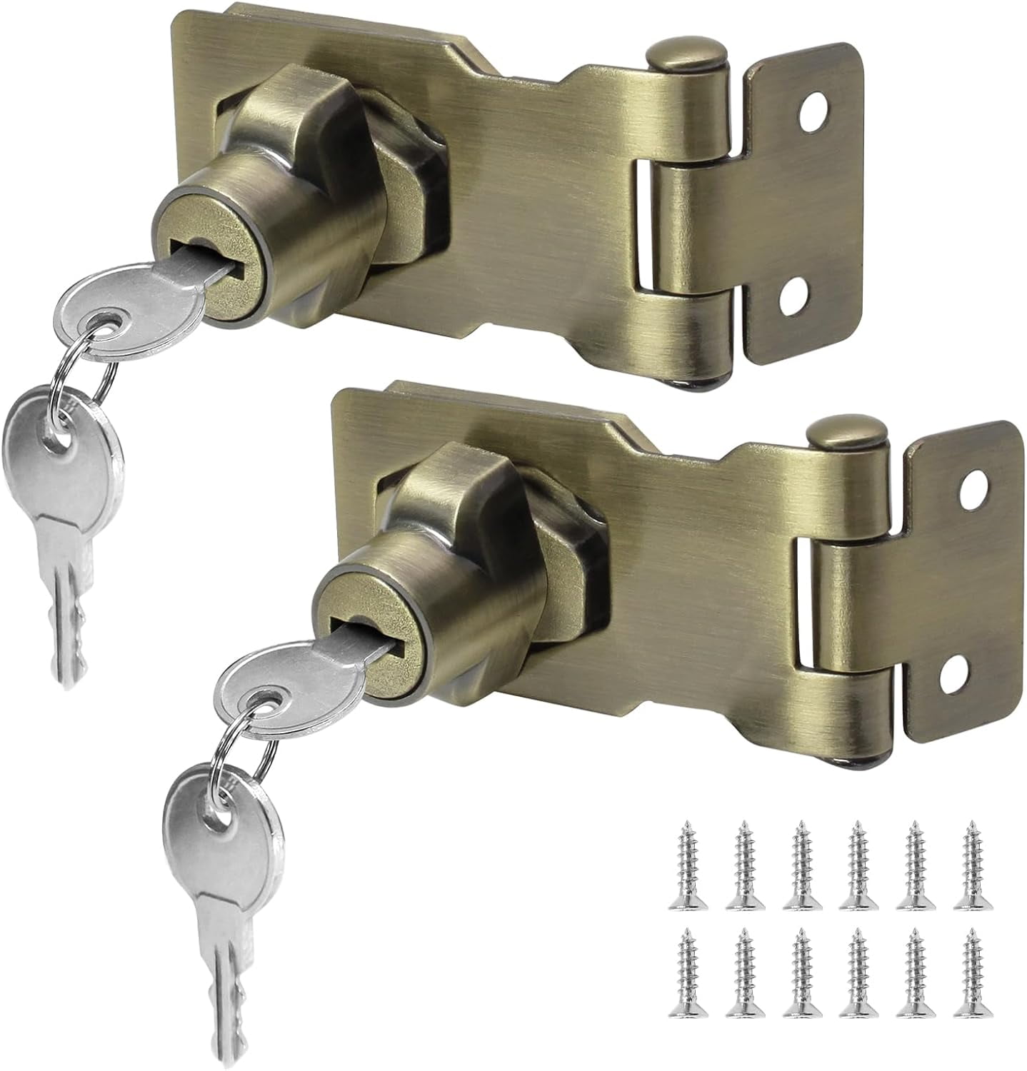 2Pcs Keyed Hasp Locks 2.5 Inch Twist Knob Keyed Locking Hasp, Metal ...