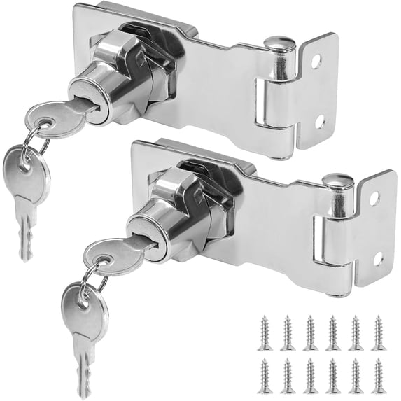 2Pcs Keyed Hasp Locks 3 Inch Twist Knob Keyed Locking Hasp, Metal ...