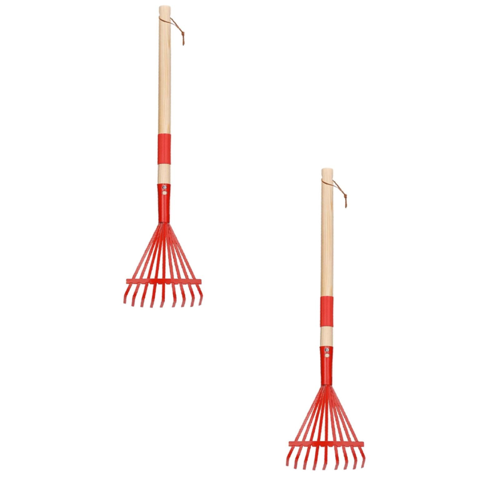 2Pcs Kids Rakes for Leaves, 27.6" Child Size Garden Rake Childrens Lawn ...