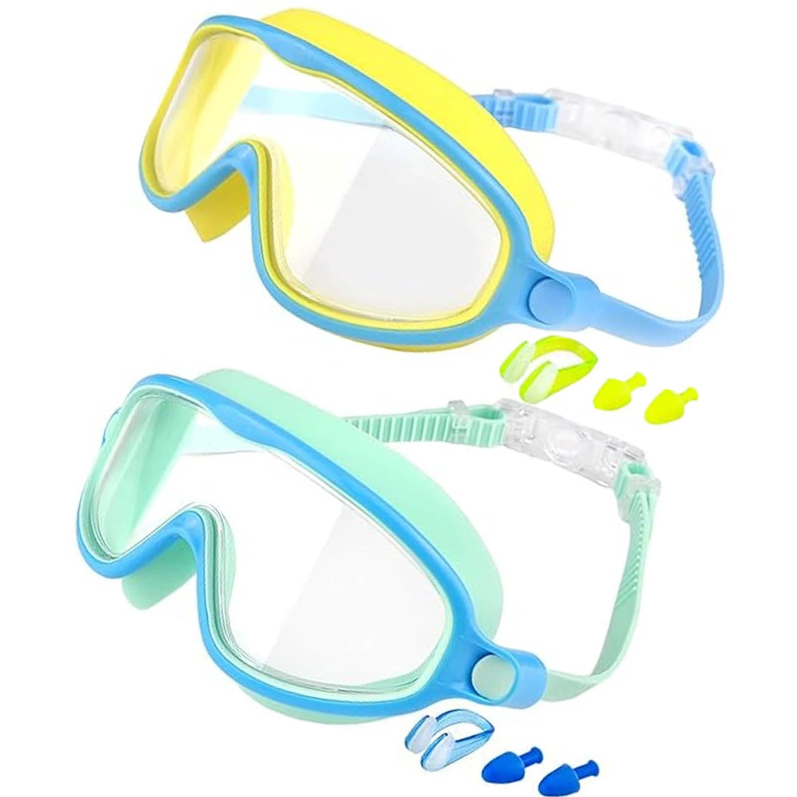 2Pcs Kids Swim Goggles With Earplugs And Nose Clip for Children Teen ...