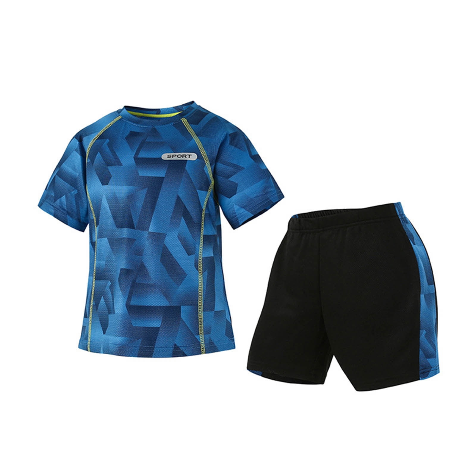 2Pcs Kids Tween Boy Casual Loose Fit Sports Floral Printed T Shirt And ...