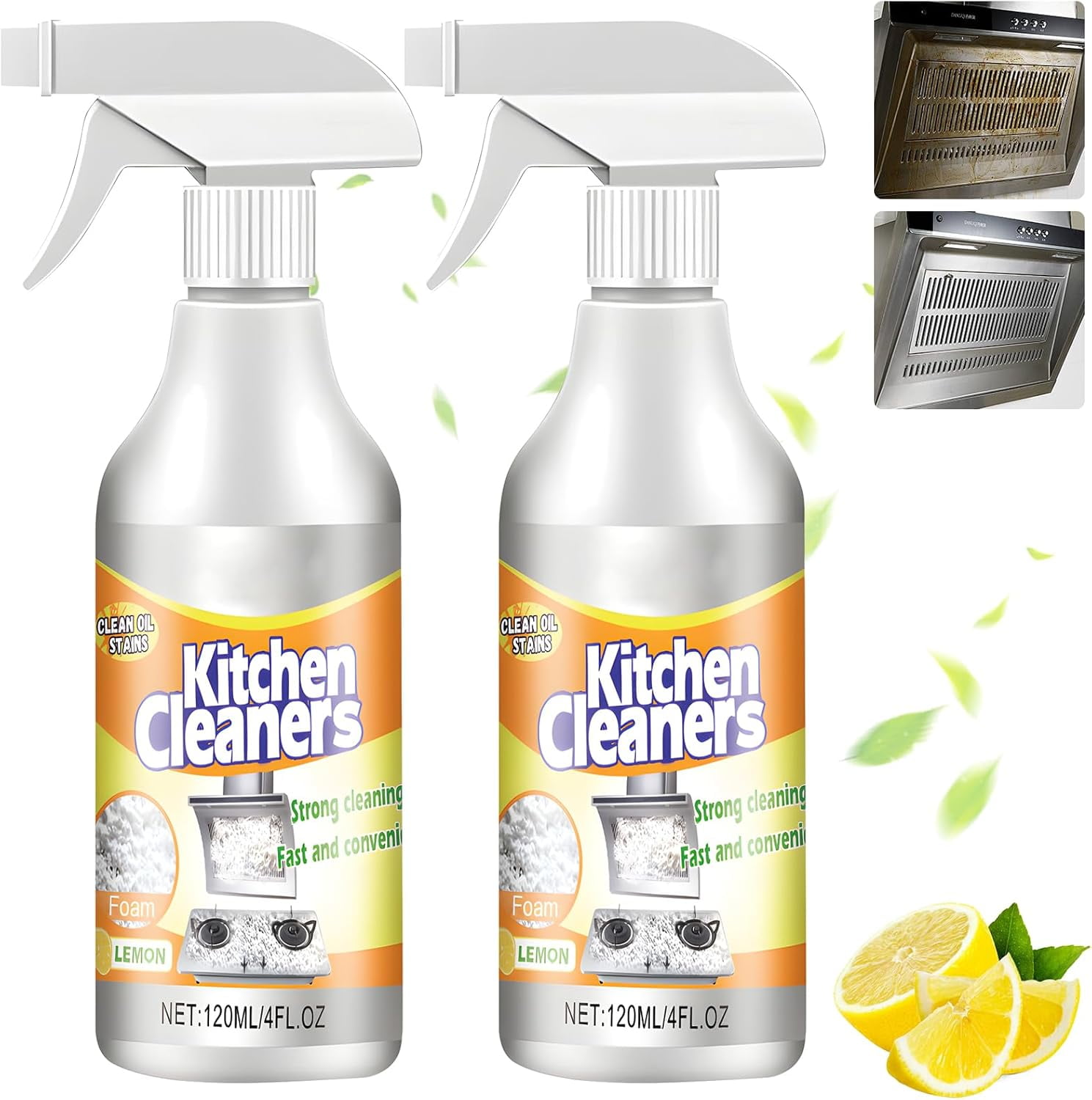 2Pcs Kitchen Foam Cleaner, Stubborn Stains Cleaner, Multi-Purpose Cleaner Spray for Kitchens ...