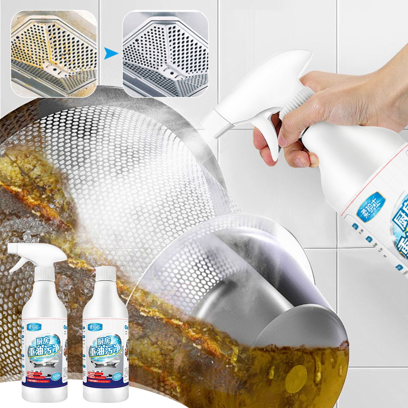2Pcs Kitchen Grease Cleaner Under $5! Kadlawus 300ml Heavy Duty Kitchen ...