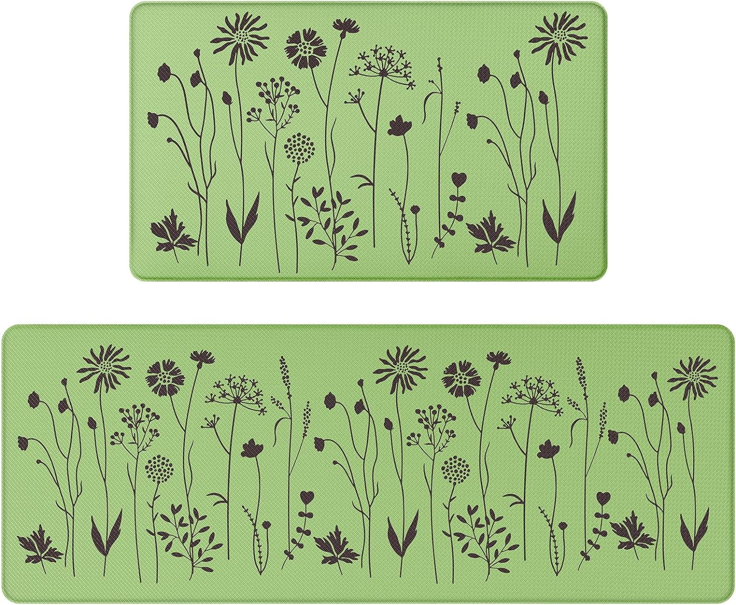 2Pcs Kitchen Mat, Cushioned Anti Fatigue Kitchen Rugs and Mats, Non ...