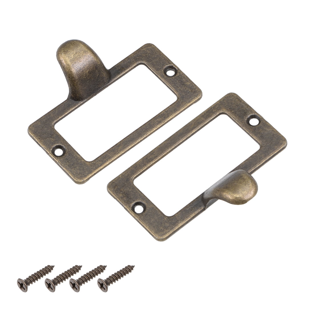 2Pcs Label Holders Drawer Pulls, Zinc Alloy Label Frame Card Holder ...