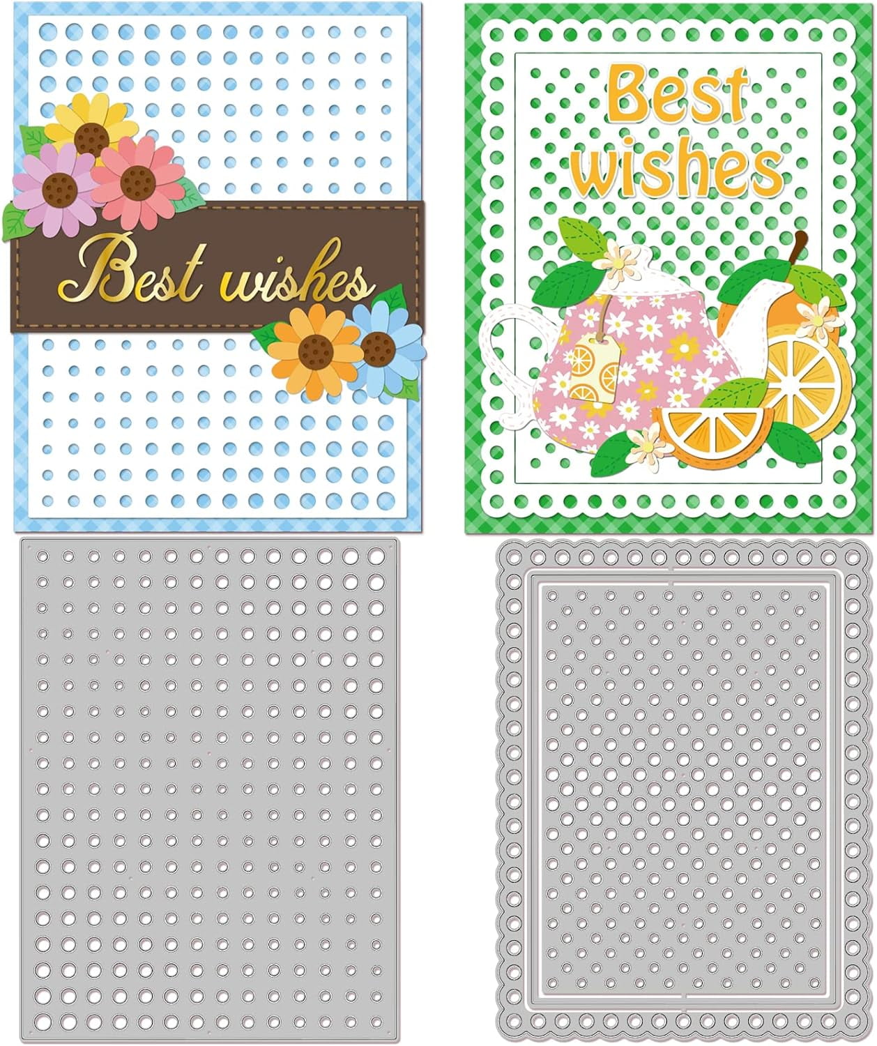 2Pcs Lace Polka Dot Pattern Carbon Steel Cutting Dies Stencils 2 Styles ...