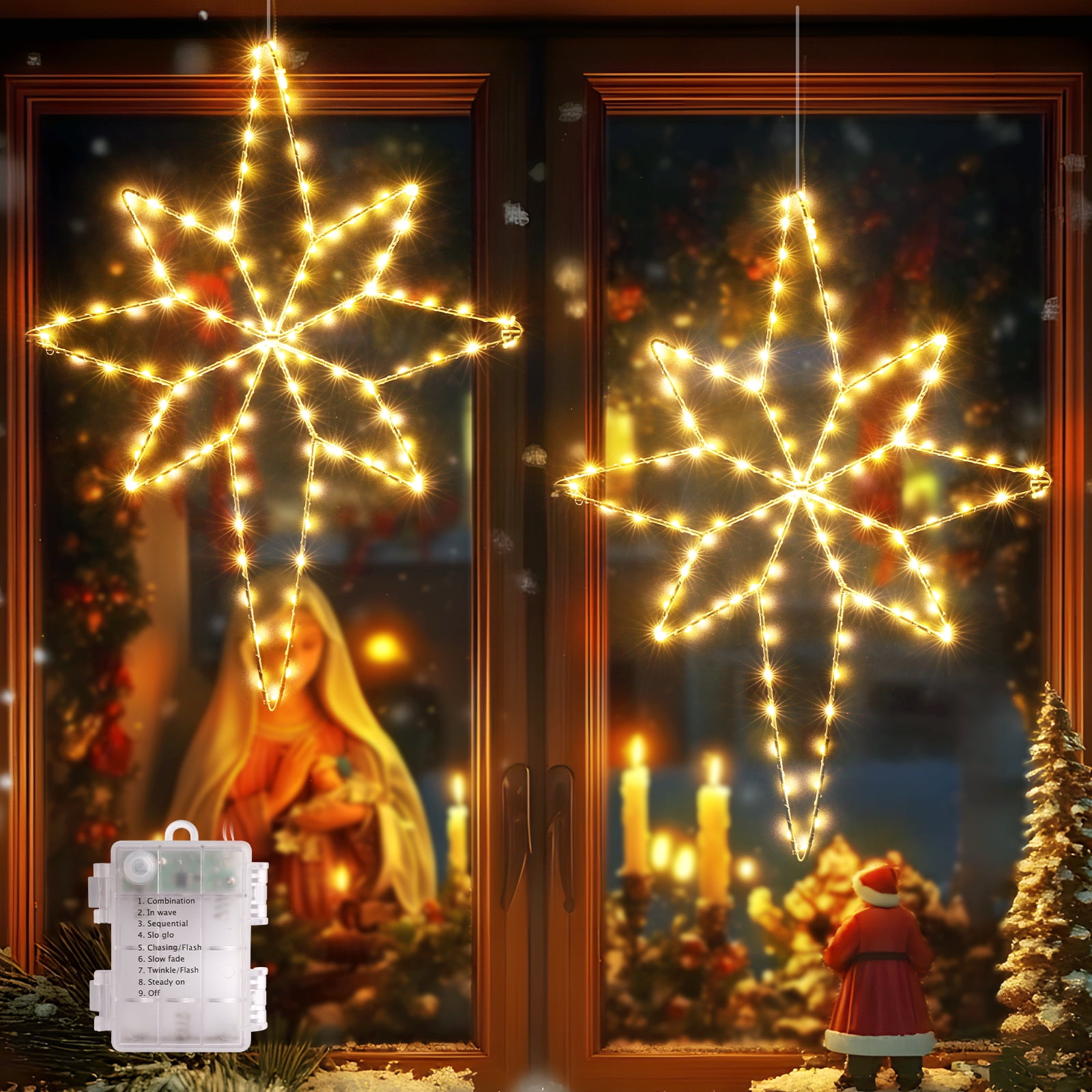 Quntis Christmas Bethlehem Star Window Lights,23 Inch 118 LEDs ...