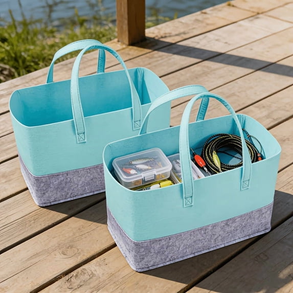 2Pcs Large Foldable Fishing Gear Storage Bag, Portable Multi-purpose ...