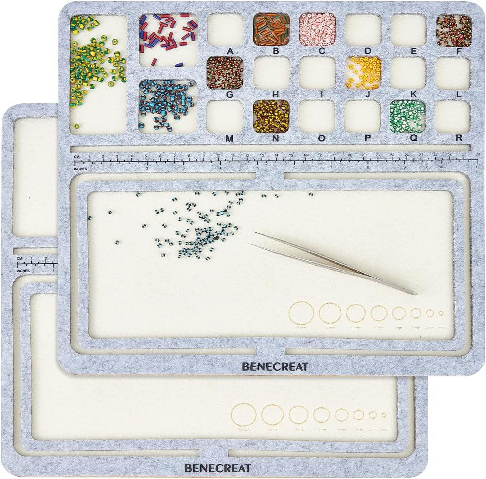 2Pcs Large Hard Back Bead Mats 11.8x11inch Rectangle Gray Felt Beading ...