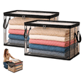 2Pcs Large Heavy-Duty Thick Plastic Clear Storage Box with Handles ...