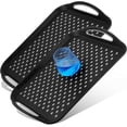2Pcs Large Nonslip Serving Tray with Handles, Silicone Grippy Dots Lap ...