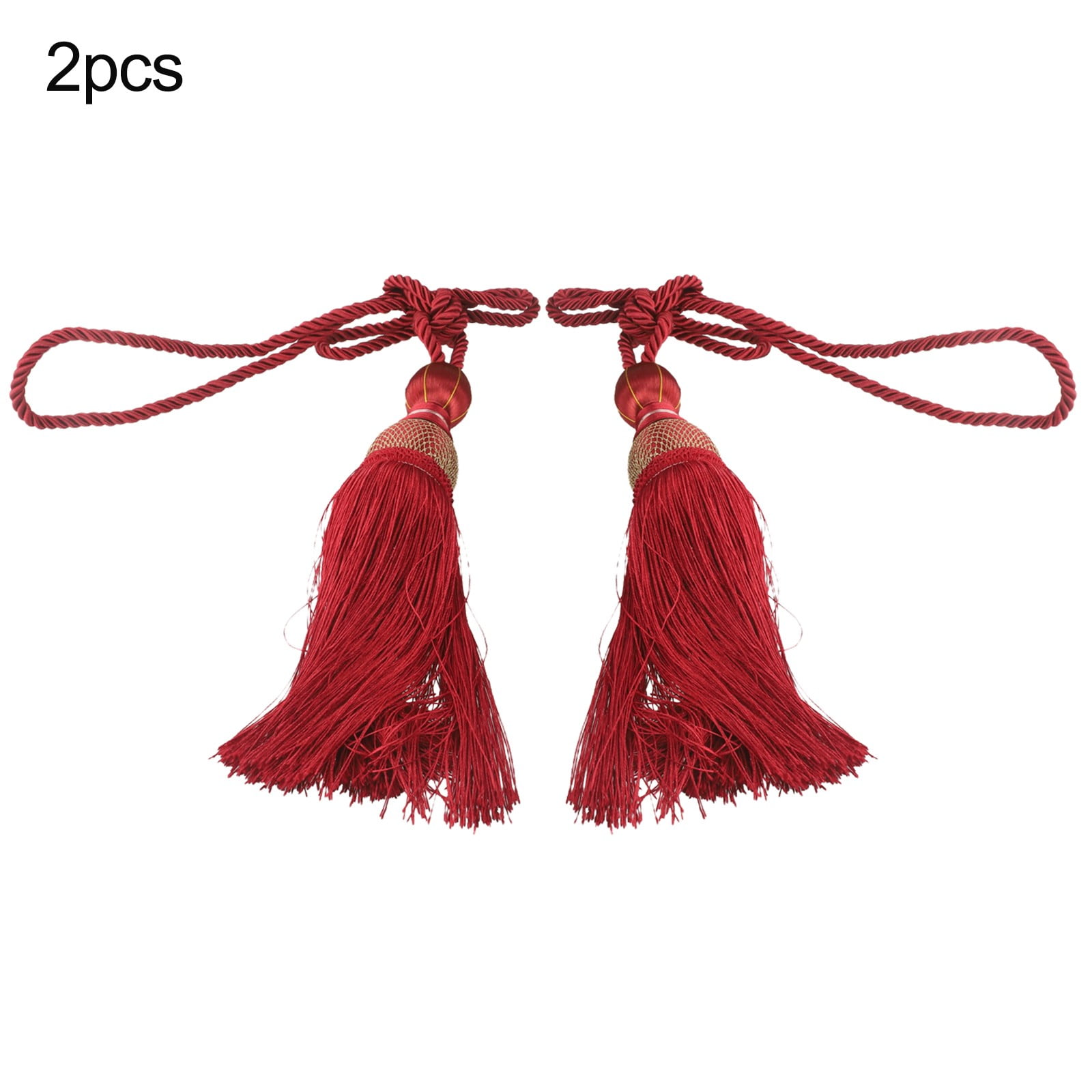 2Pcs Large Tie Backs Ball Home Decor Tassel Curtain Rope Luxury Multi ...