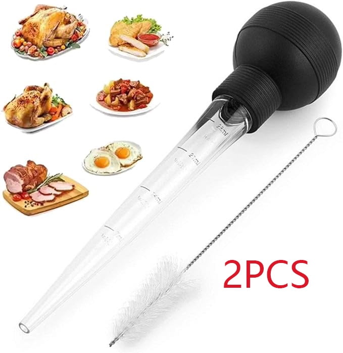 2Pcs Large Turkey Baster with Cleaning Brush -Premium Turkey Basters ...