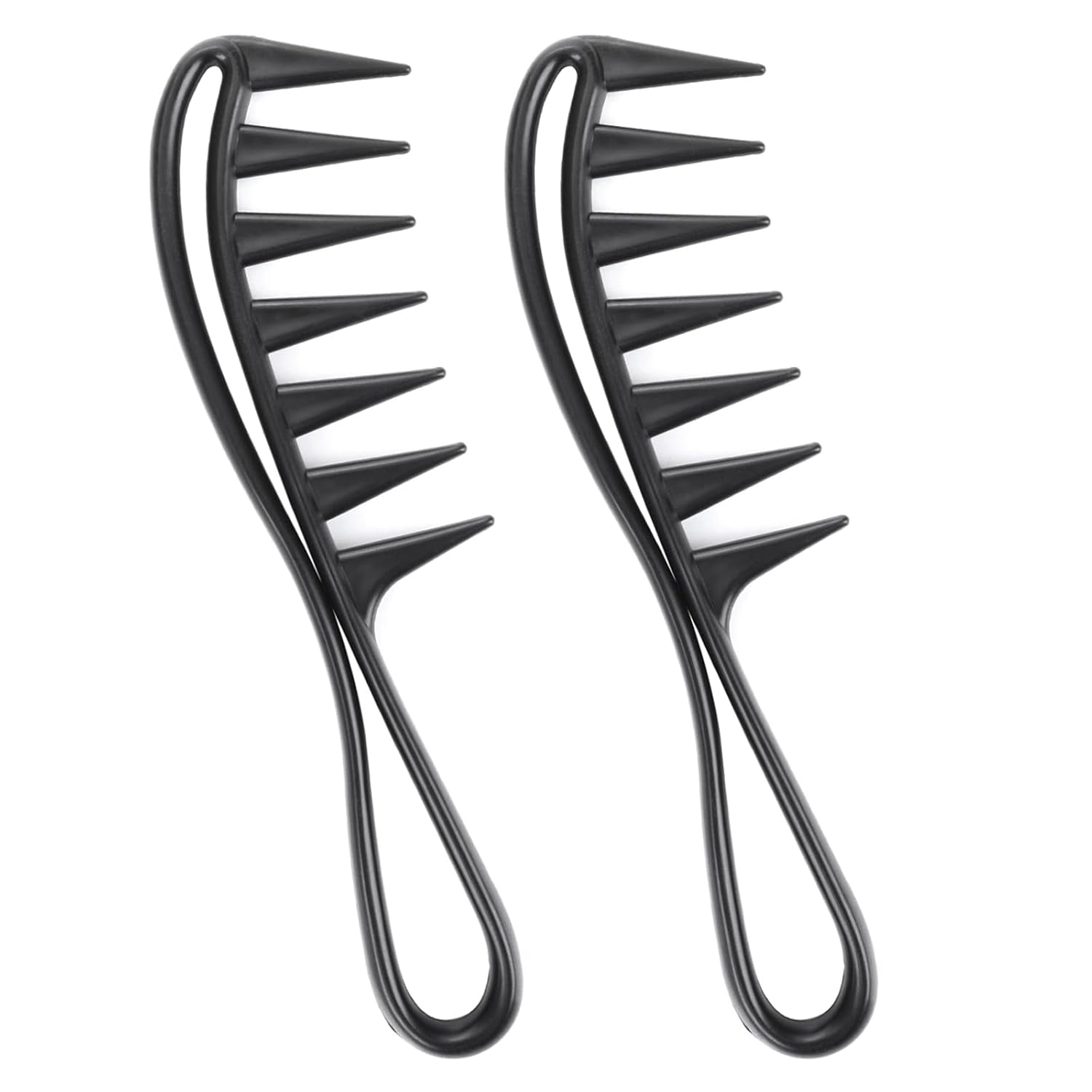 2Pcs Large Wide Tooth Comb Curl Wavy Combs Professional Hair Care Anti ...
