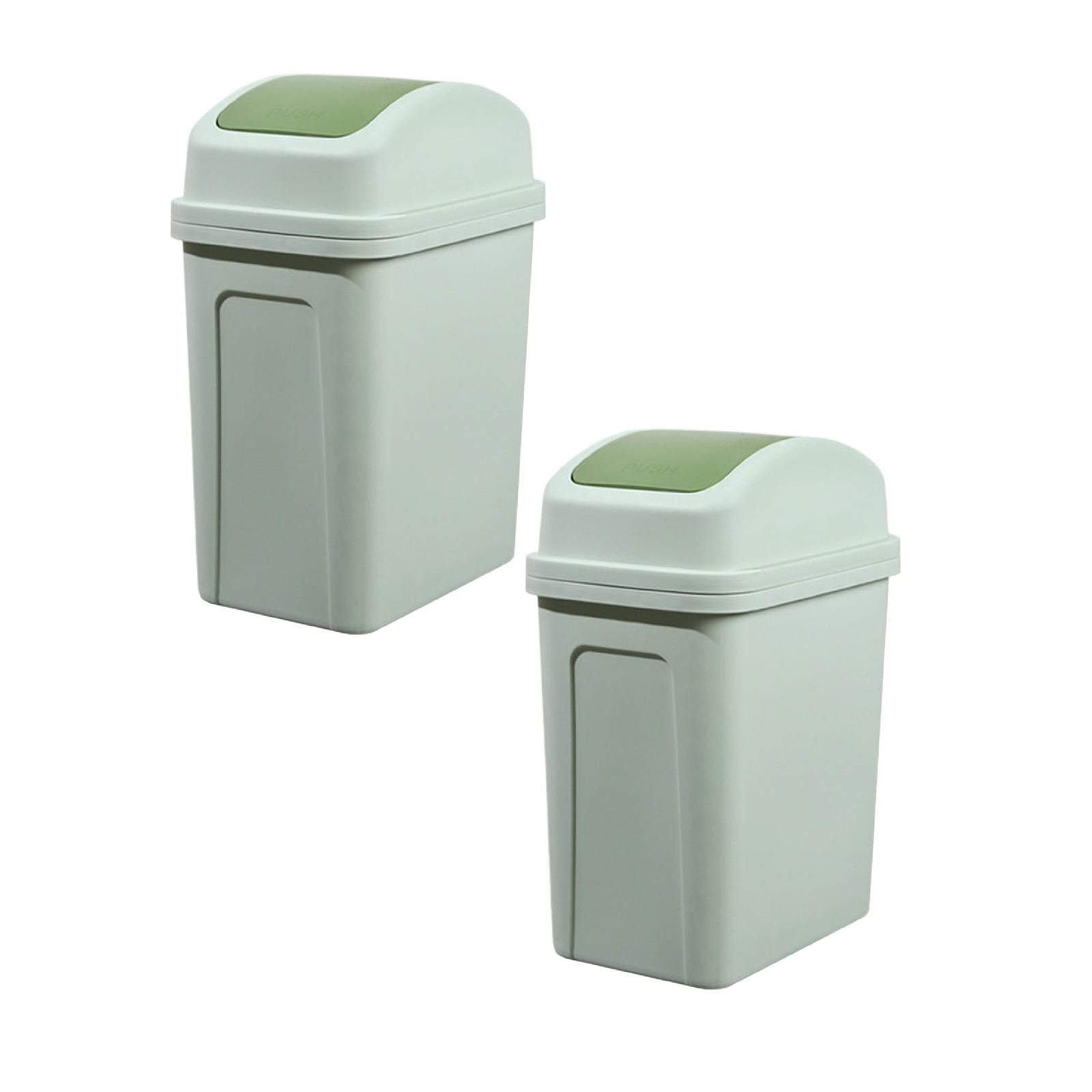 2Pcs Larger Kitchen Can Swing Top Garbage Buckets Creative Covered ...