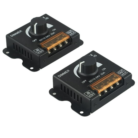 2Pcs Led Dimmer Switch Dc 12-24V 30A Stepless Brightness Dimming ...