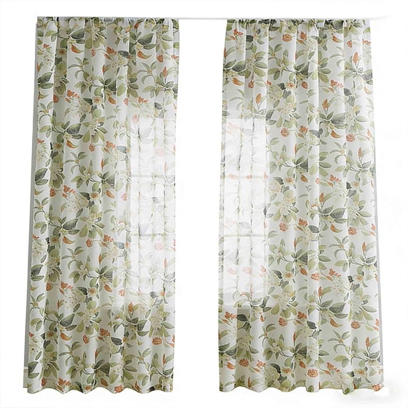 2Pcs Linen Style Window Curtain Panels, Light Blocking Decorative ...