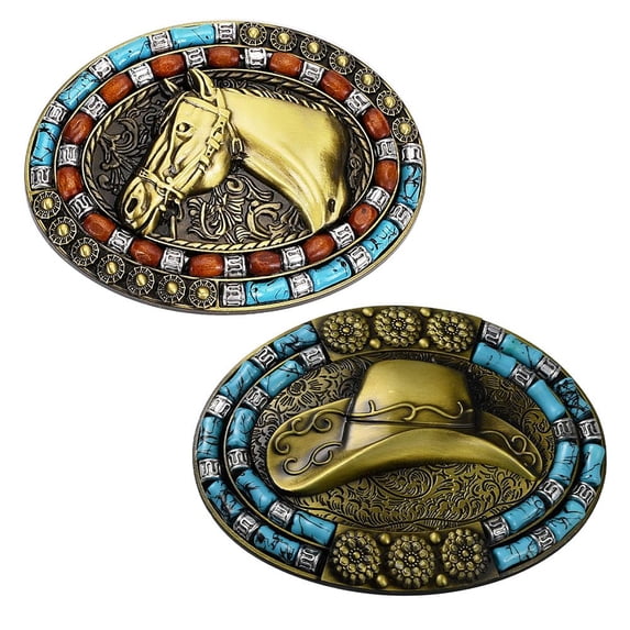 2Pcs Long Horn Bull Belt Buckle Western Cowboy Texas Rodeo Belt Buckle ...