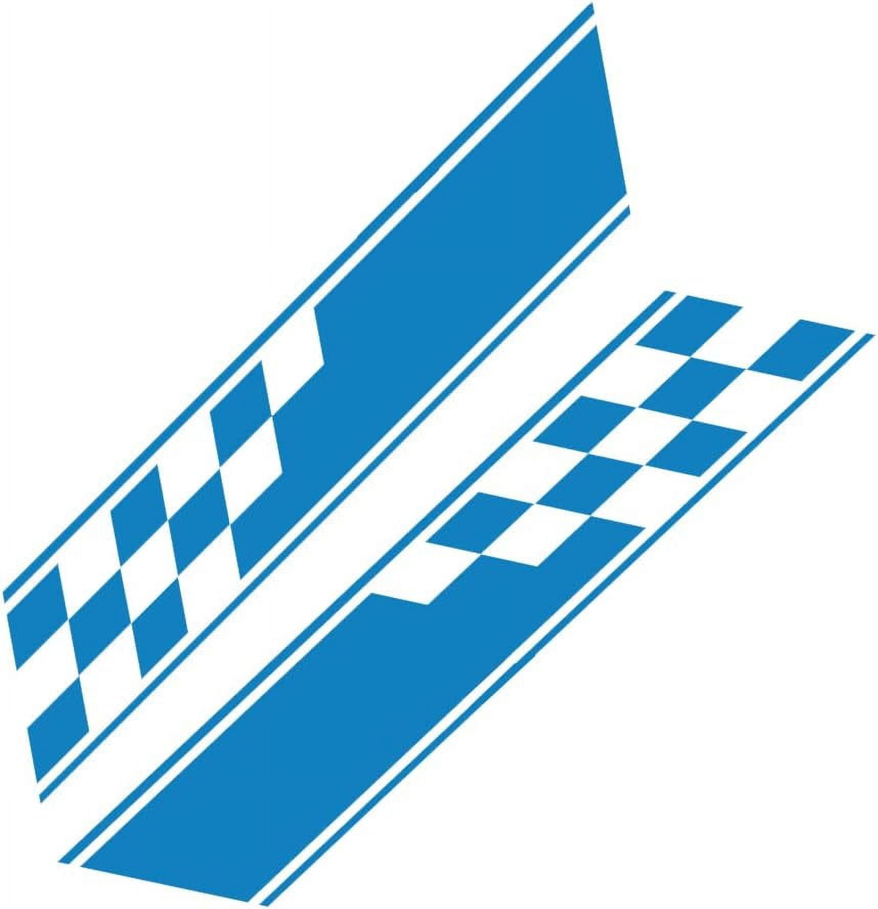 2Pcs Long Strip Car Stickers, Sovob Universal Long Stripe Checkered ...