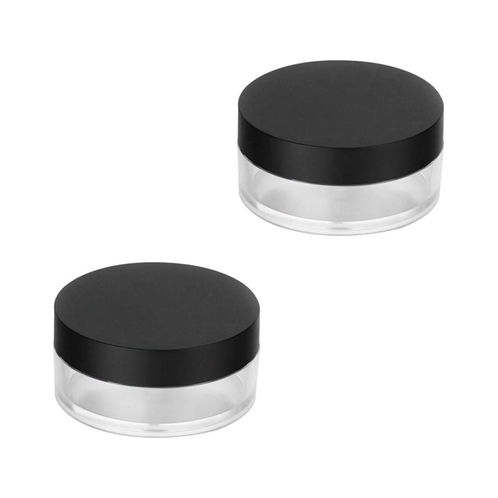 MERRYHAPY 2Pcs Black Travel Size Loose Powder Box with Soft Puff Case ...