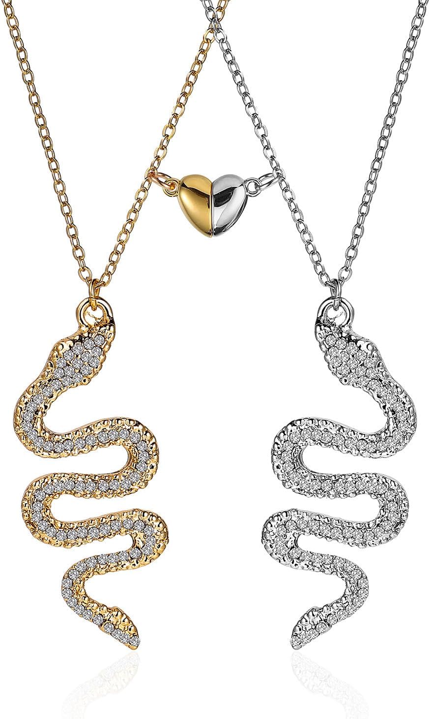 2Pcs Lovely Magnetic Love Heart Ghost Pendant Necklace Set for Women ...