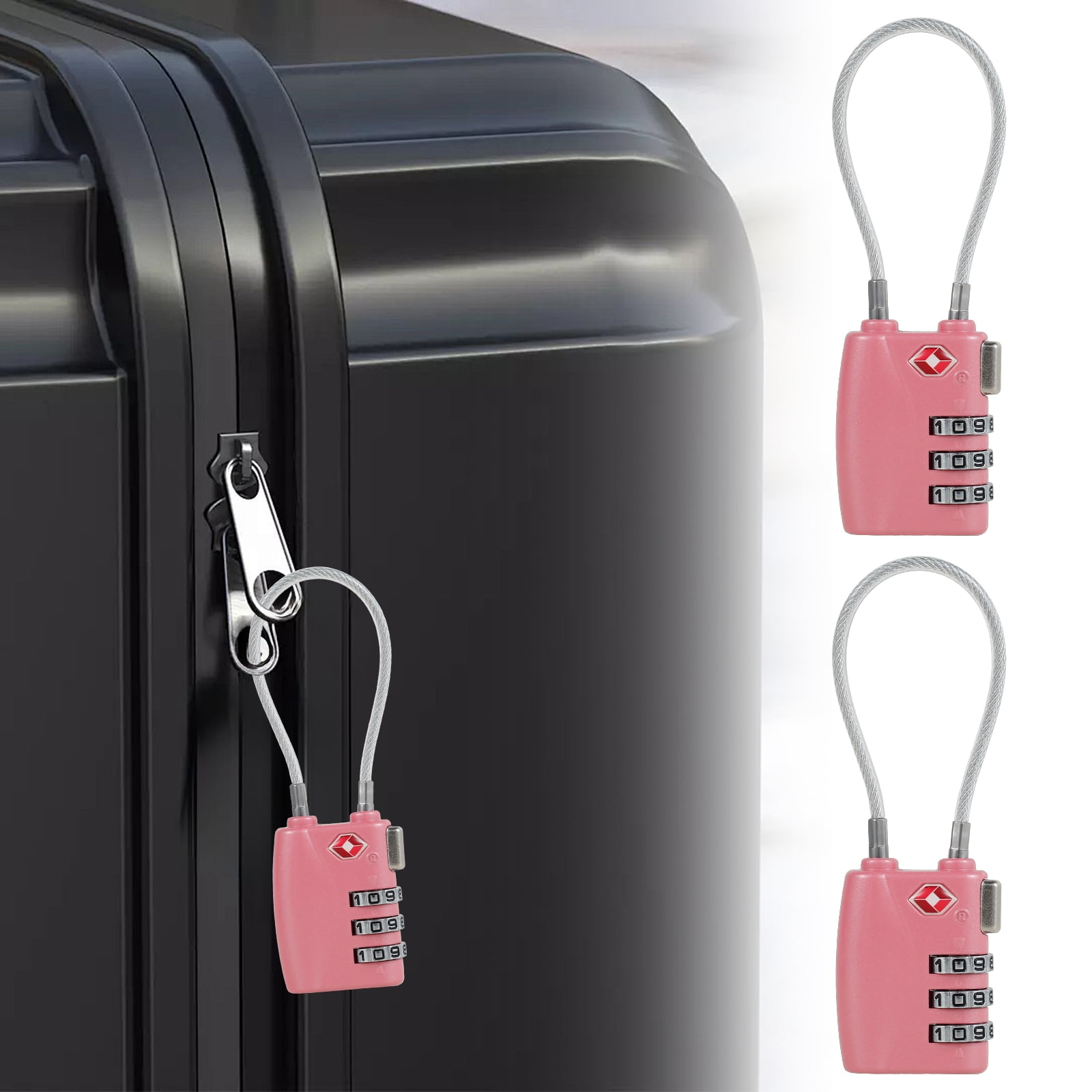 2Pcs Luggage Combination Lock 3 Digit Code Resettable Suitcase Locks ...