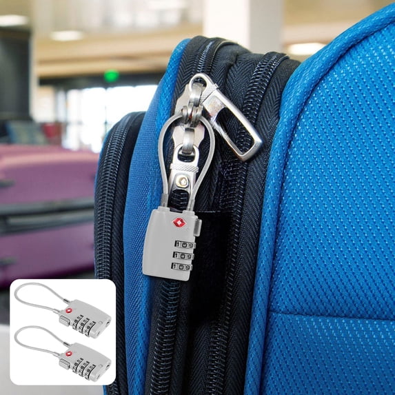2Pcs Luggage Locks 3 Digit Combination Suitcase Lock Compact Luggage ...