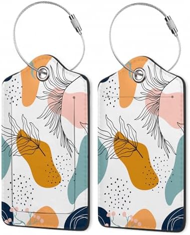 2Pcs Luggage Tag for Suitcase Boho Color Block Modern Abstract Cute ...