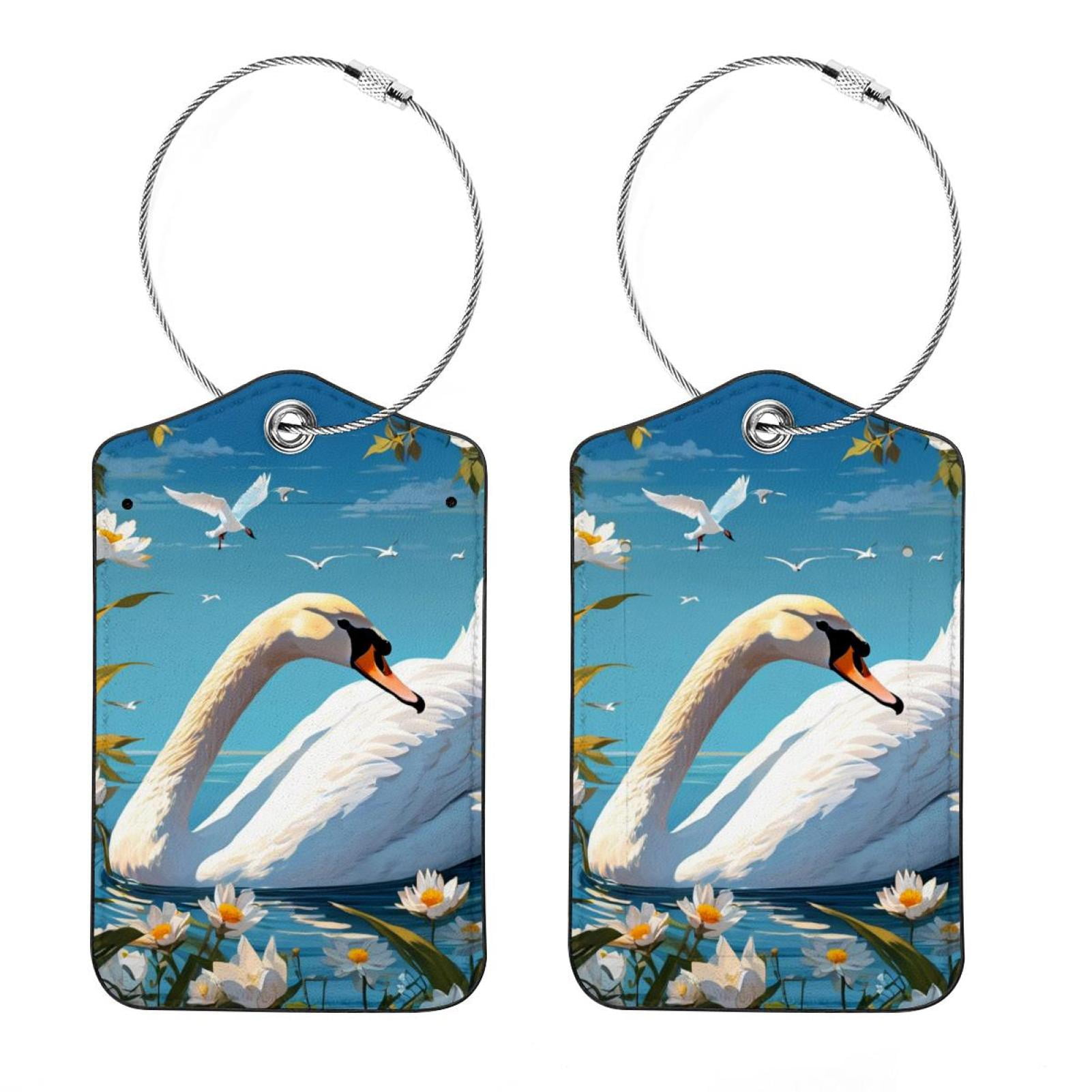 2Pcs Luggage Tags, PU Leather Baggage Tags with Privacy Flap, Travel ...