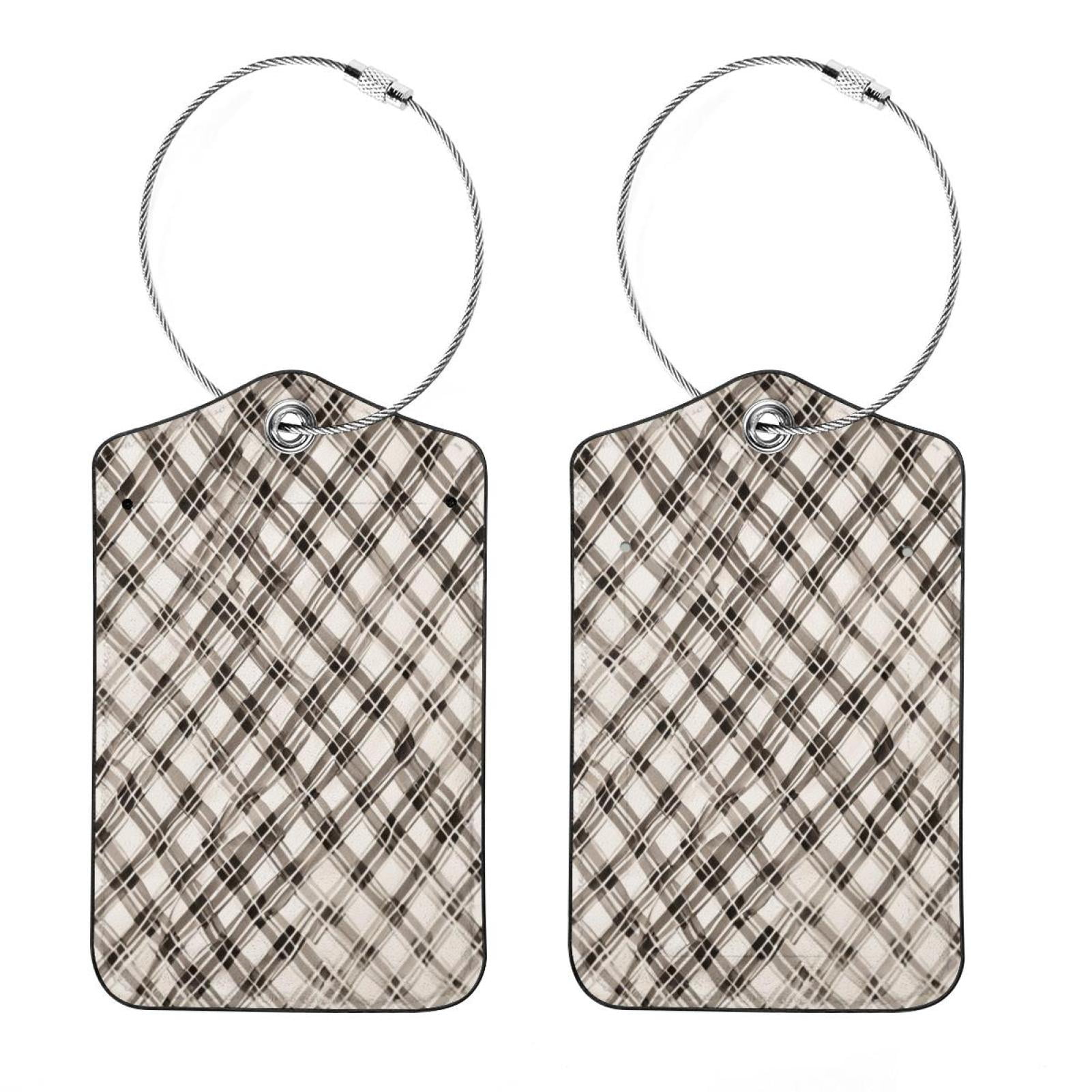 2Pcs Luggage Tags, Premium PU Leather Baggage Tags with Privacy Flap ...