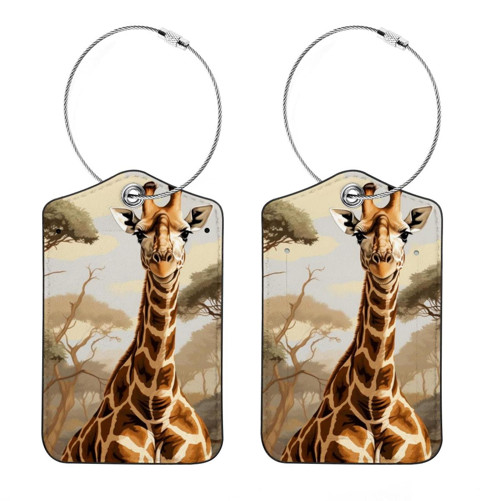 2Pcs Luggage Tags, Premium PU Leather Baggage Tags with Privacy Flap ...