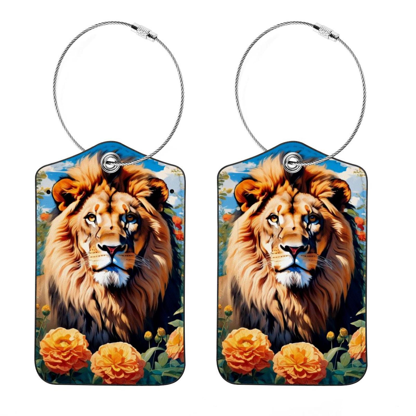 2Pcs Luggage Tags, Premium PU Leather Baggage Tags with Privacy Flap ...