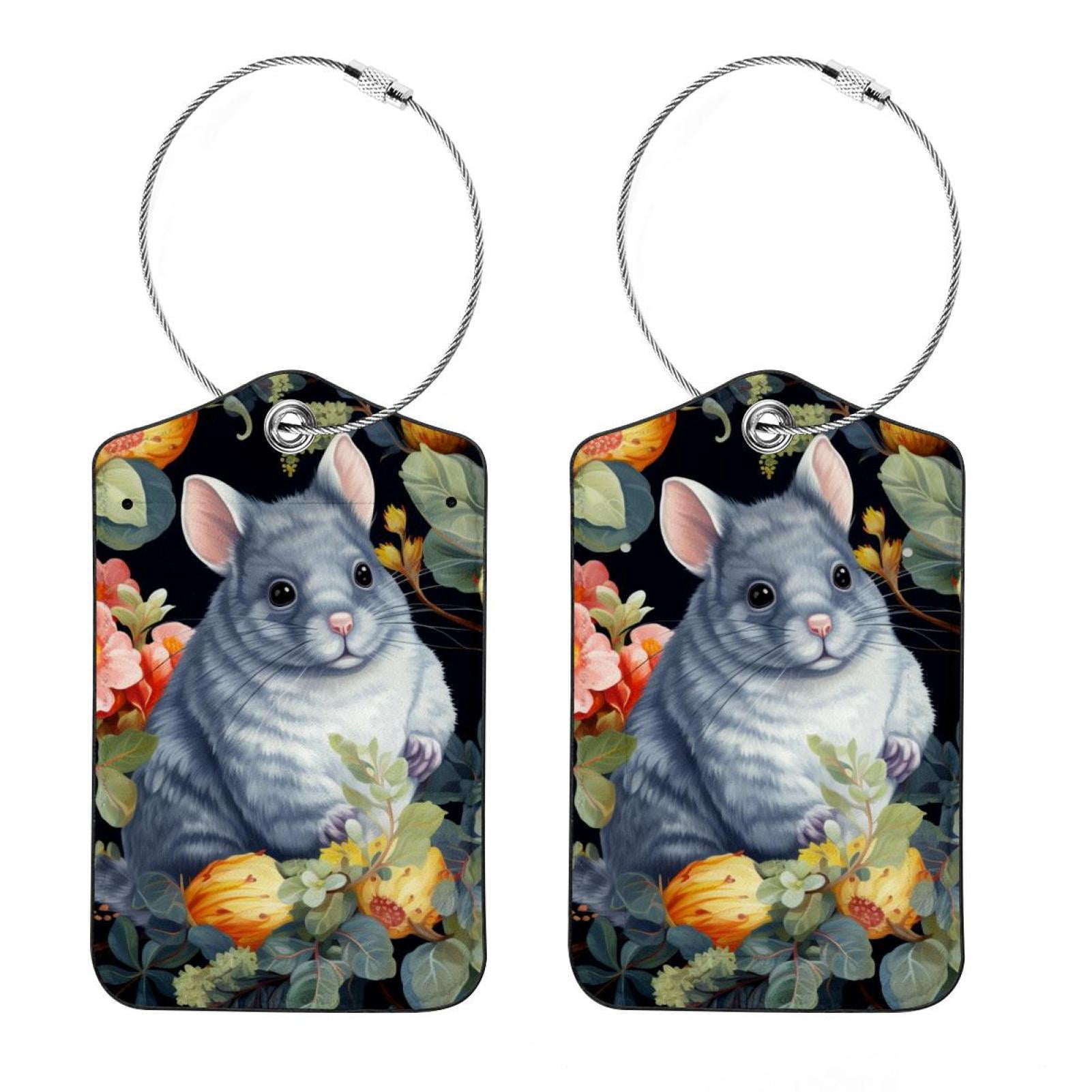 2Pcs Luggage Tags for Suitcase, PU Leather Pretty Baggage Tags with ...