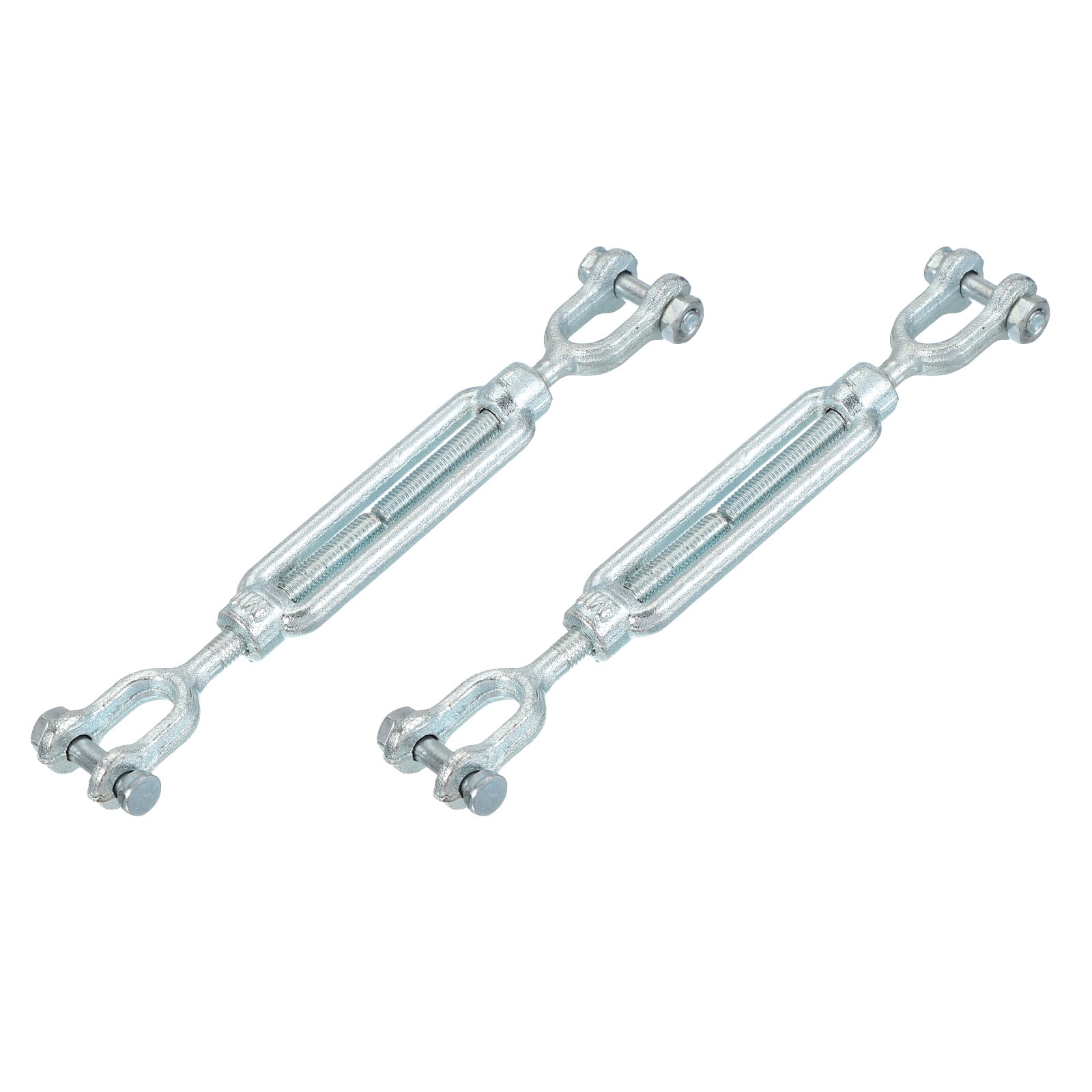2Pcs M10(3/8") Jaw and Jaw Turnbuckles Wire Rope Tension, Galvanized ...