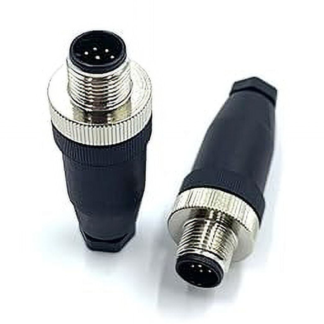 2Pcs M12 8 Pin Male Circular Connector, A Code Industrial Circular ...