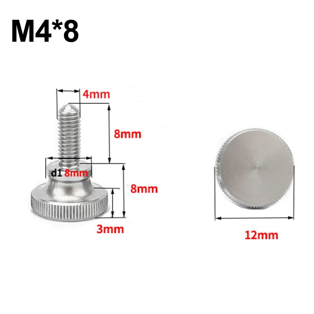 2Pcs M4 Gb834 304 Stainless Steel Knurl Head Hand Tighten Glass Lock ...
