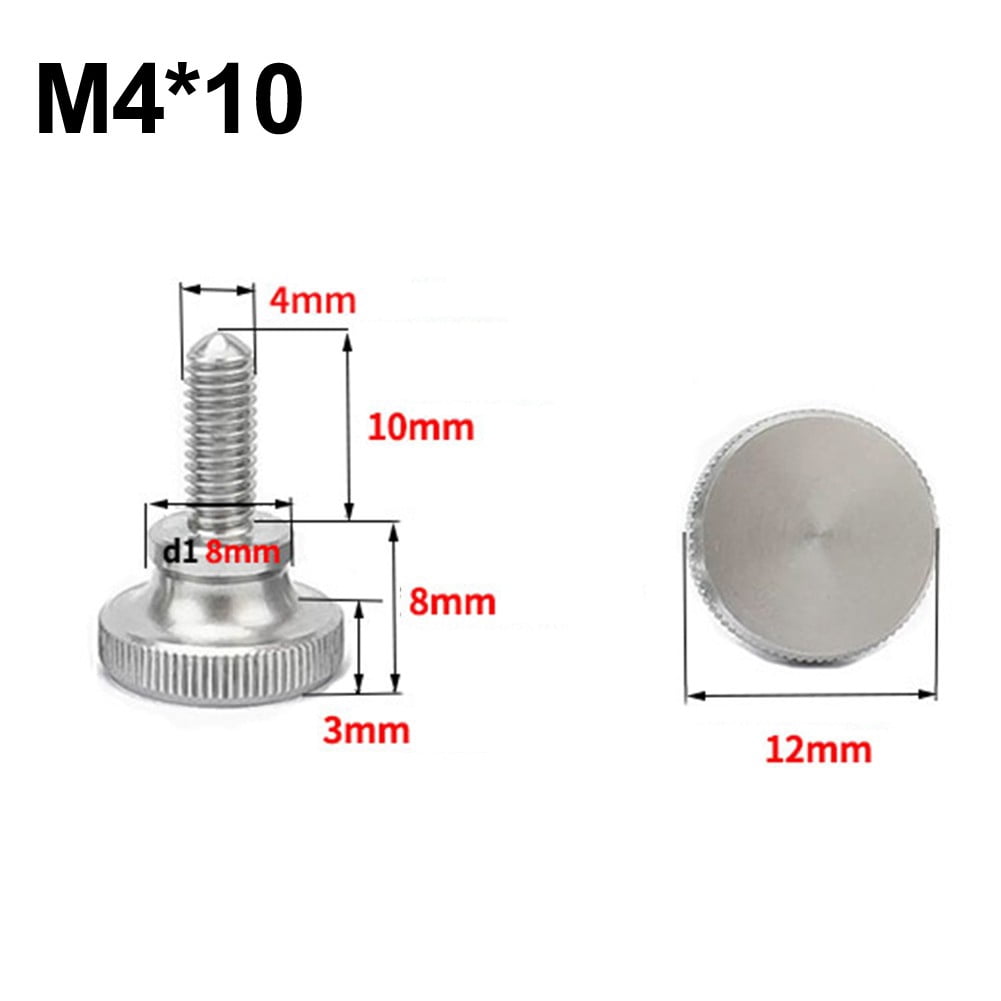 2pcs M4 GB834 304 Stainless Steel Knurl Head Hand Tighten Glass Lock ...