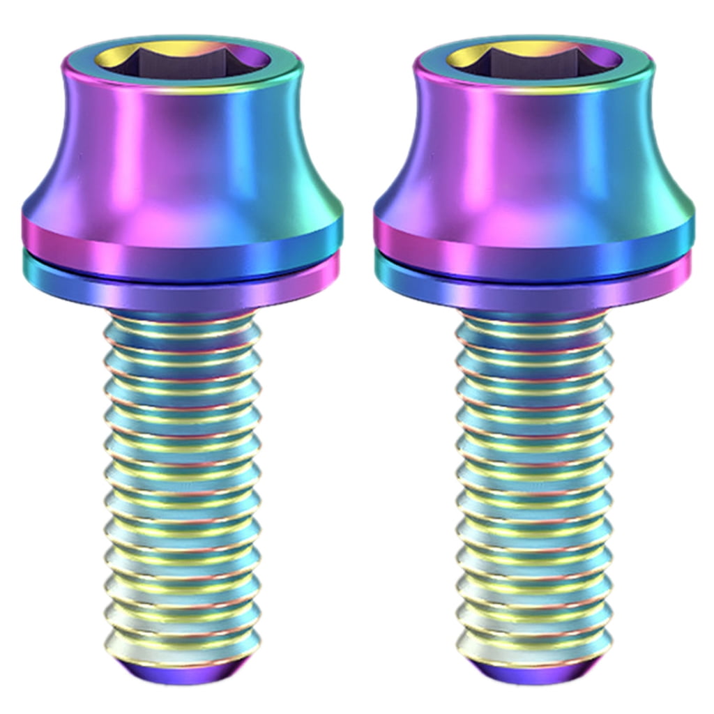 2Pcs M5x12mm Water Bottle Cage Screw Bolts Titaniums Alloys Bike Bottle ...