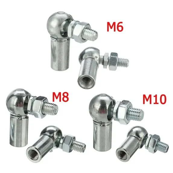 2Pcs M6 M8 M10 Universal Ball Joint Pin Gas Strut End Fitting Silver ...