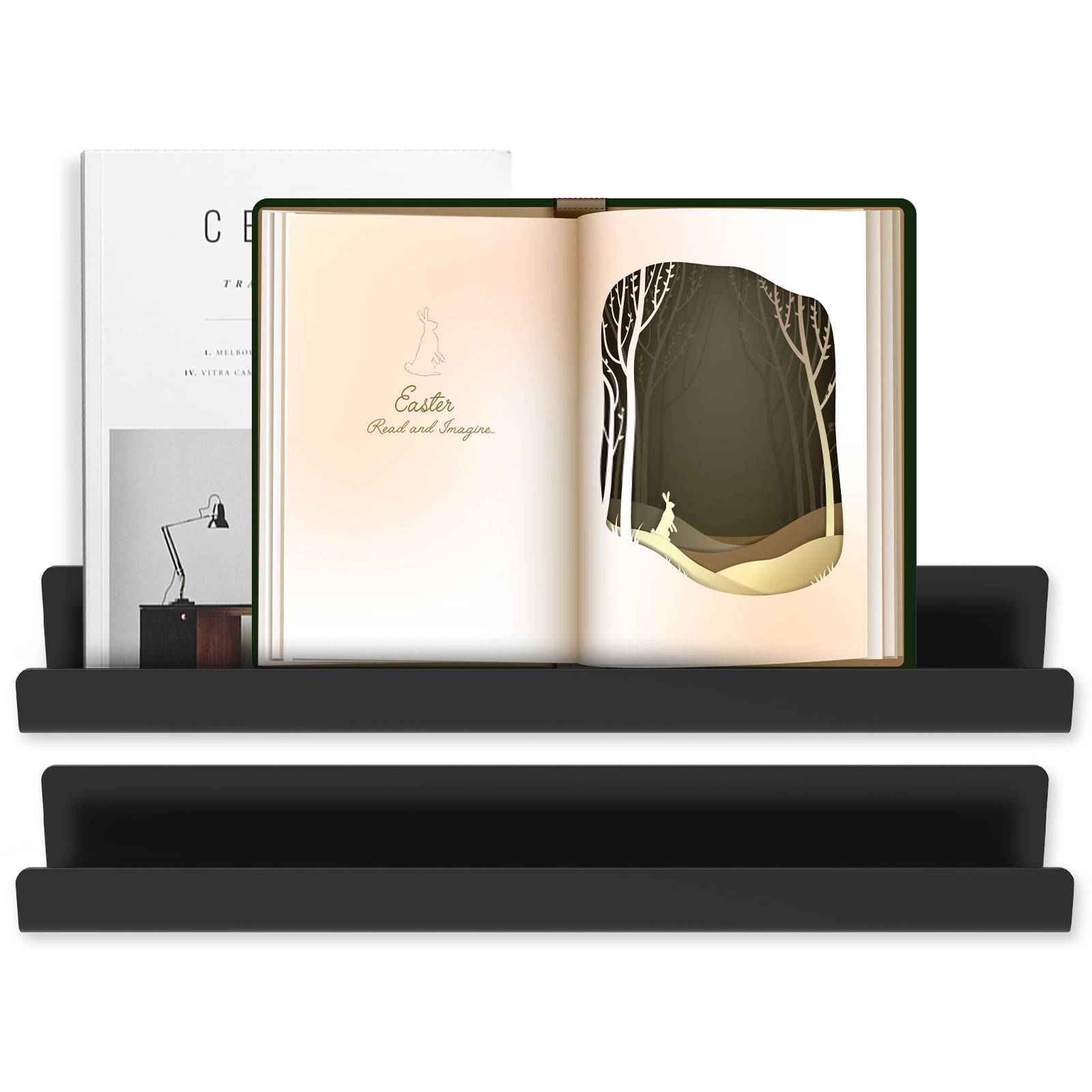 2Pcs Magnetic Book Shelf for Whiteboard Acrylic Magnetic Book Holder ...