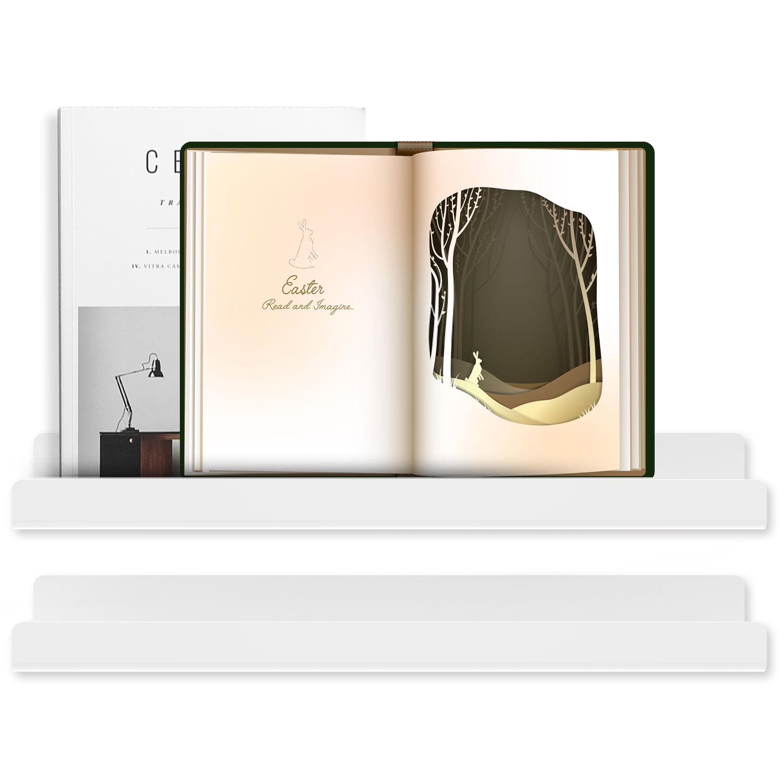 2Pcs Magnetic Book Shelf for Whiteboard Acrylic Magnetic Book Holder ...