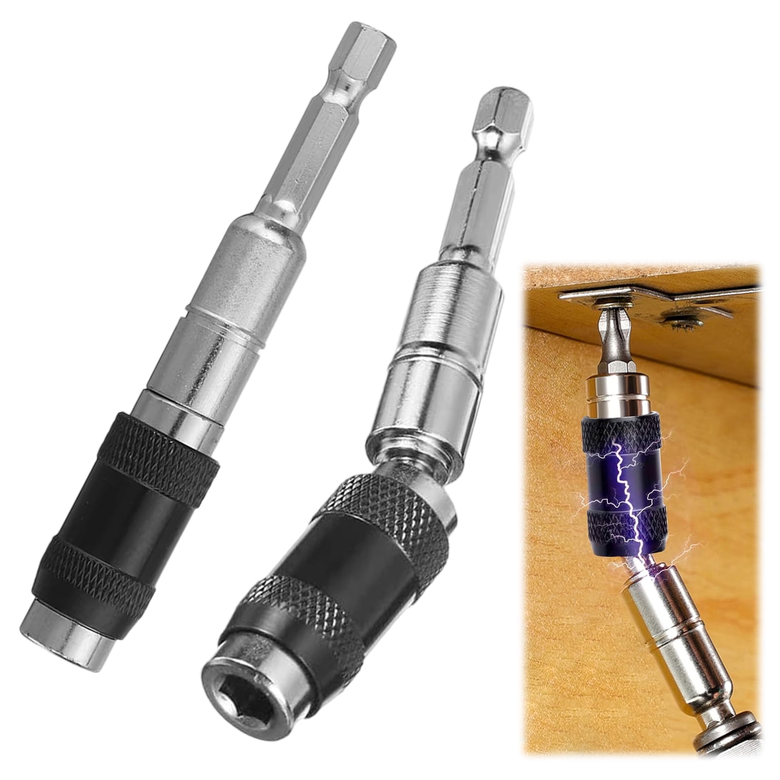 2Pcs Magnetic Pivot Drill Bit Holder, 1/4" Hex Pivoting Bit Tip Holder ...