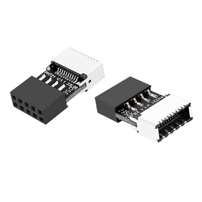 2Pcs Mainboard USB 2.0 9-Pin to Type-E 20-Pin Connector Adapter High ...