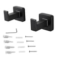 2Pcs Matte Black Square Hook Rustproof For Hanging Towels Clothes And ...
