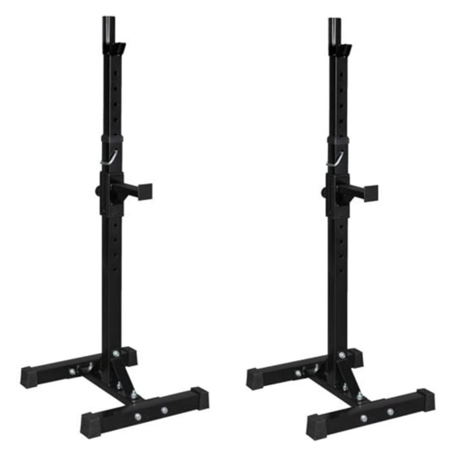 2Pcs Max Load 550lb Pair of Adjustable 40"-66" Squat Rack Sturdy Steel ...