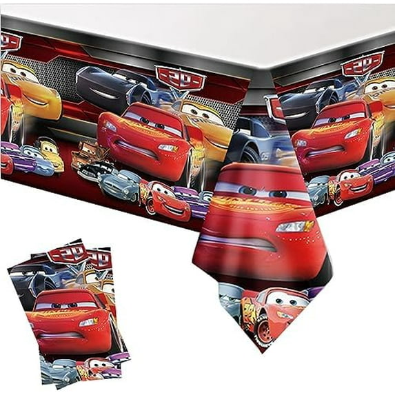 2Pcs McQueenTablecloth Disposable Tablecover Birthday Cars Party ...