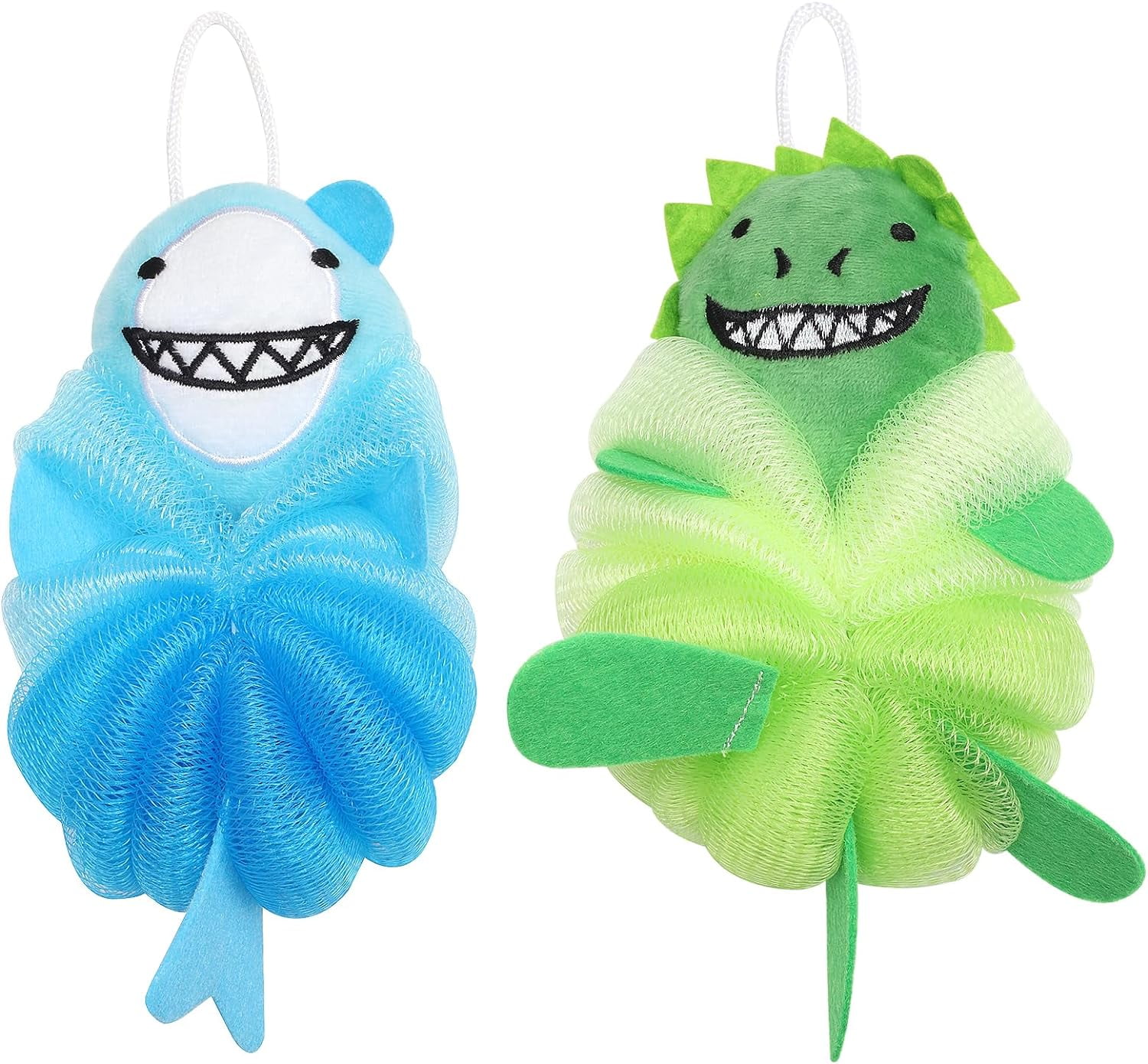 2Pcs Mesh Bath Sponges for Kids Cute Cartoon Body Sponges Poufs Kids ...