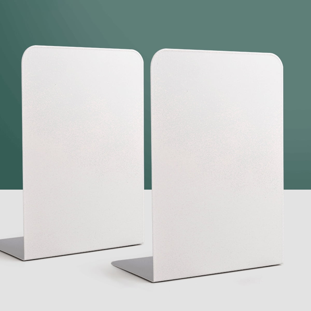 2Pcs Metal Bookends Heavy Duty Black/White Book Ends Support for ...