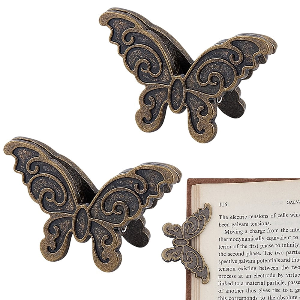 2Pcs Metal Butterfly Book Binder Clips Alloy Paper Clamps Vintage ...